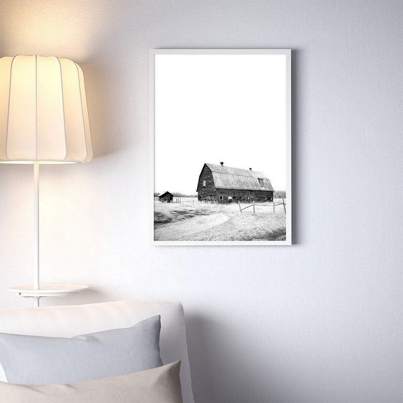 Farm Print Black and White Farmhouse Wall Art Country Print - Etsy