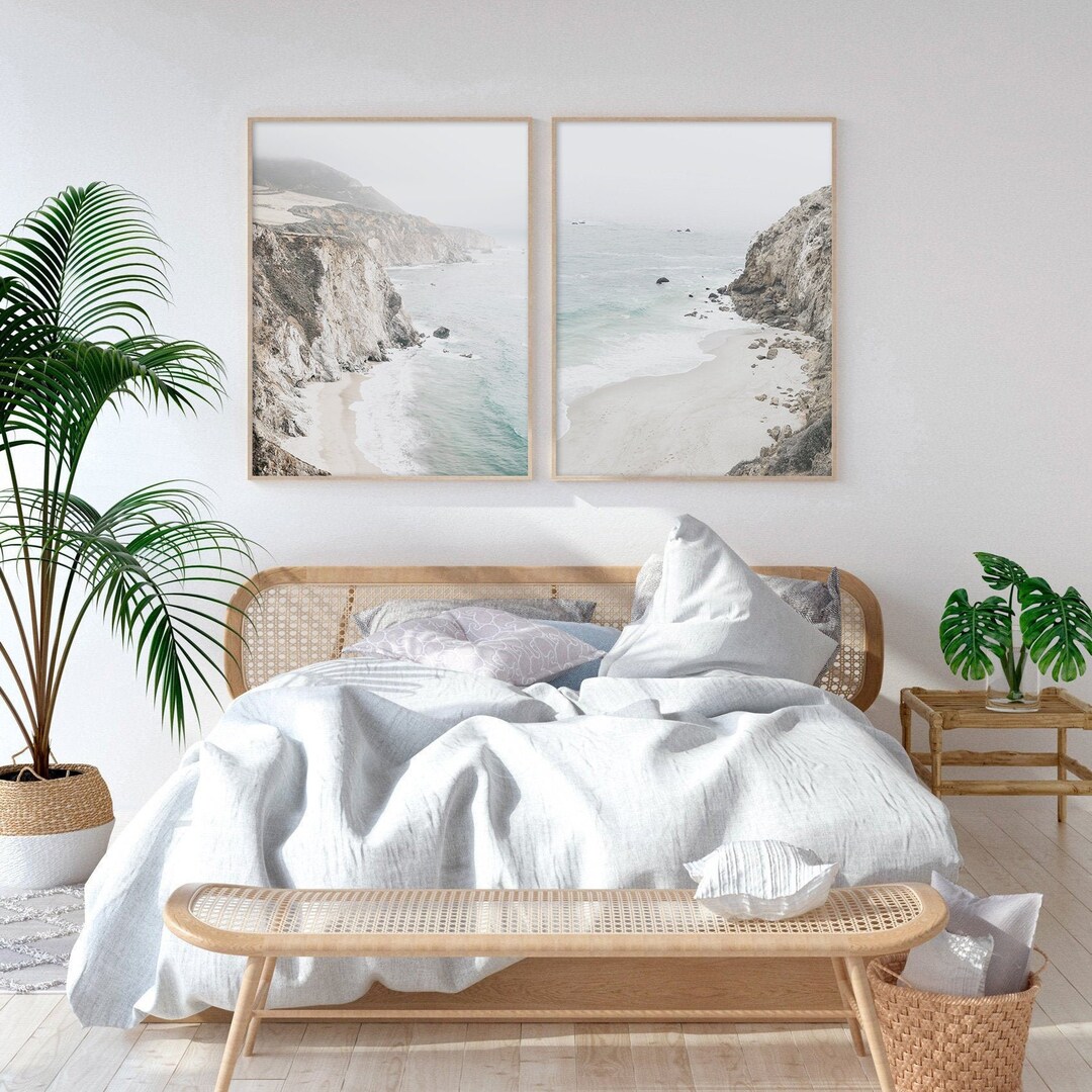 Set of 2 Prints Printable Wall Art Beach Print Mountain Print Beach ...