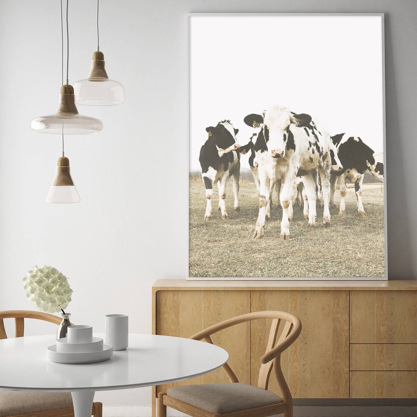 Cow Print Rustic Farmhouse Kitchen Decor Cow Wall Art | Etsy