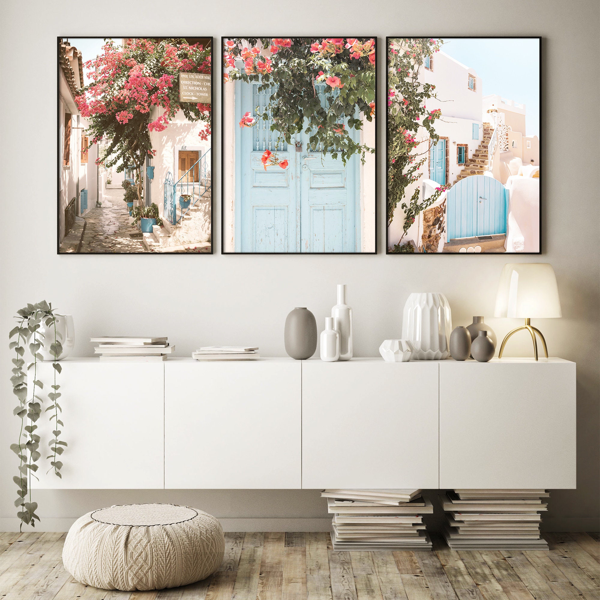 Greece Print Set of 3 Wall Decor Pink Bedroom Decor Greek Art - Etsy