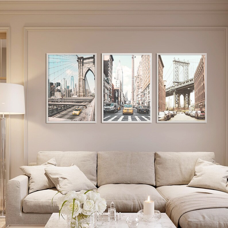 NYC Print Set of 3 Prints New York City Poster 3 Piece Wall - Etsy
