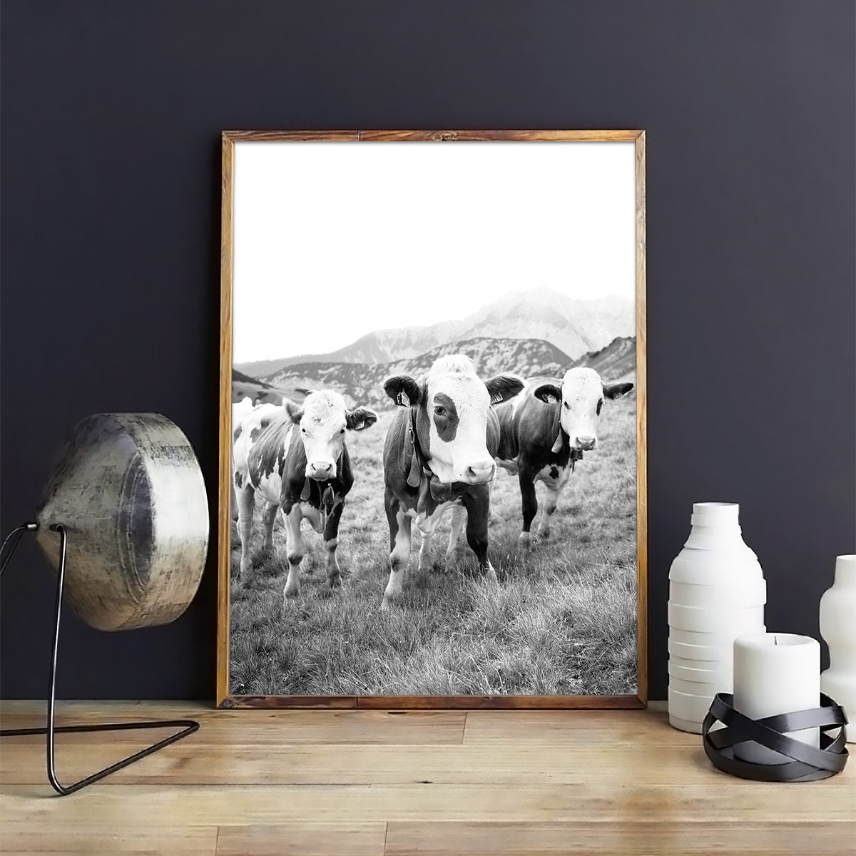 Cow Print Modern Farmhouse Wall Art Farm House Decor Cow | Etsy