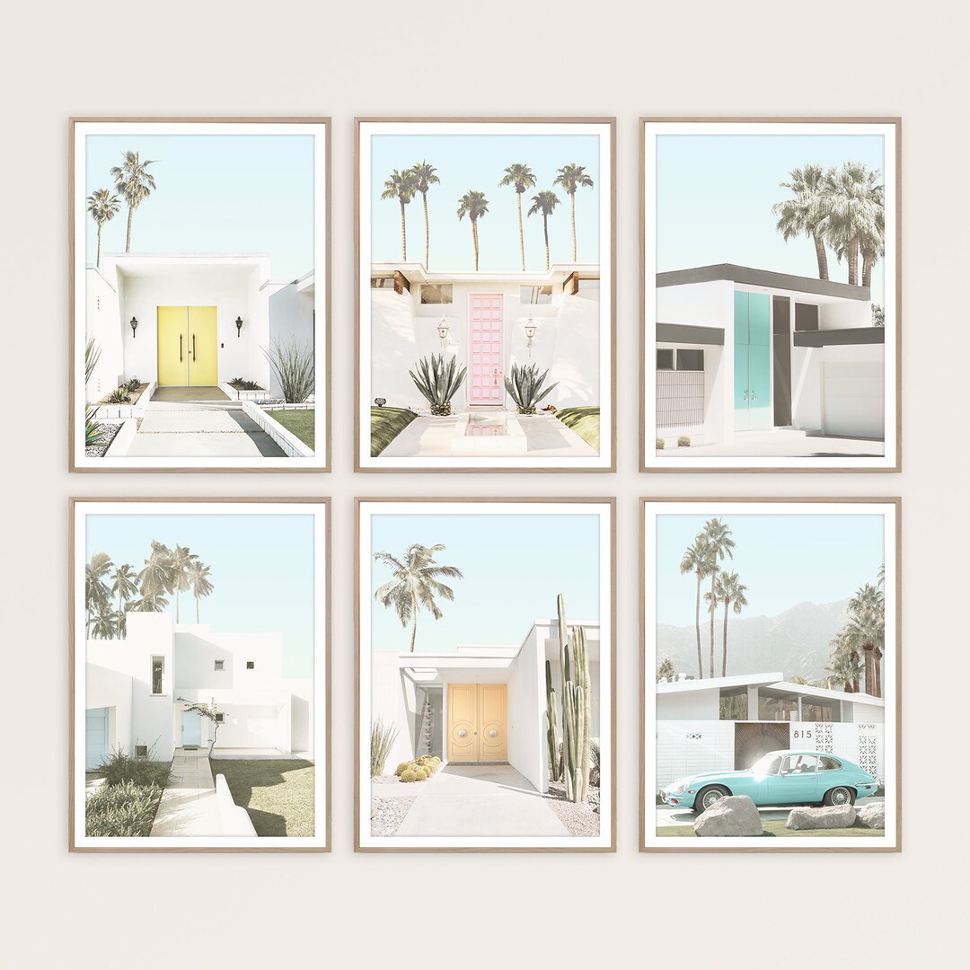 Palm Springs Art Tropical Print Set of 6 Posters Gallery Wall Prints ...