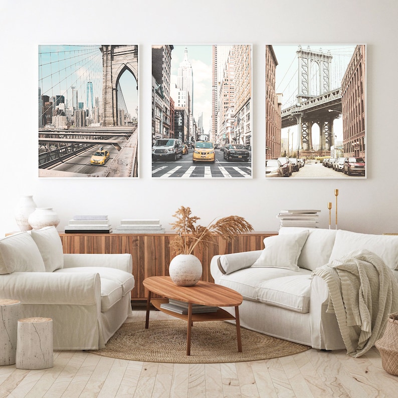 NYC Print Set of 3 Prints New York City Poster 3 Piece Wall - Etsy