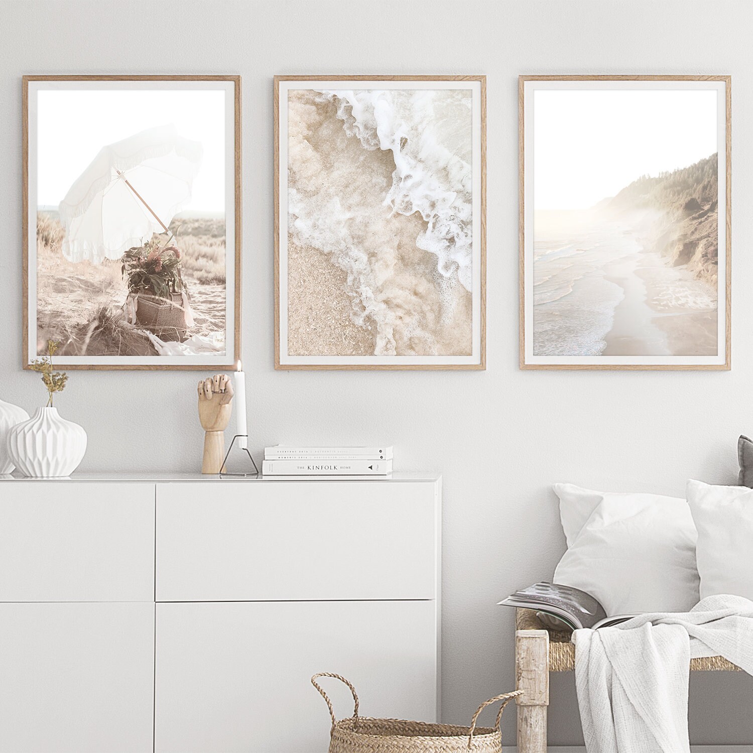 Neutral Beach Wall Art Beach Print Set of 3 Posters Bedroom | Etsy