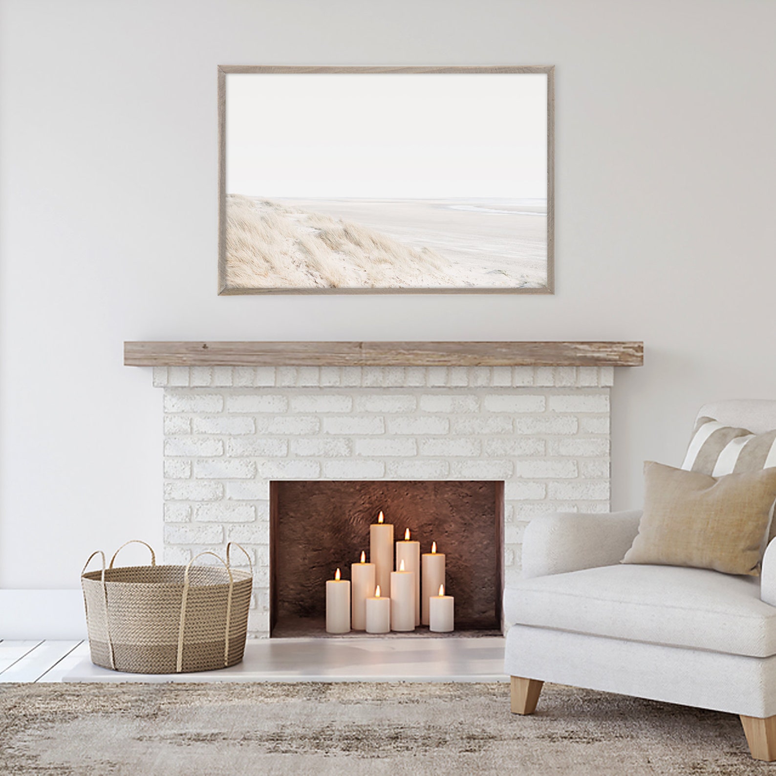 Neutral Beach Print Large Ocean Poster Coastal Decor Bedroom - Etsy