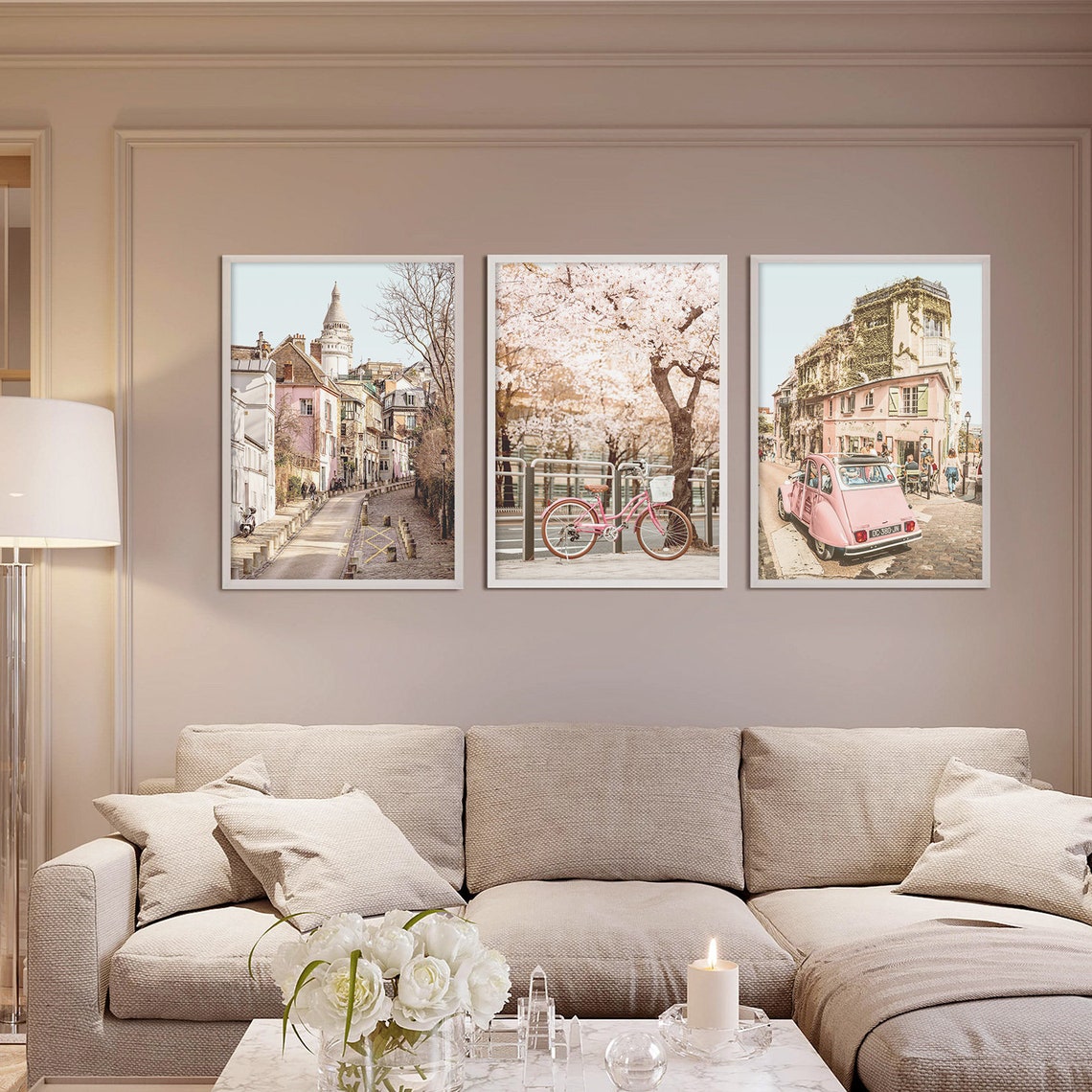France Wall Art Set of 3 Posters Paris Print Pastel Decor - Etsy
