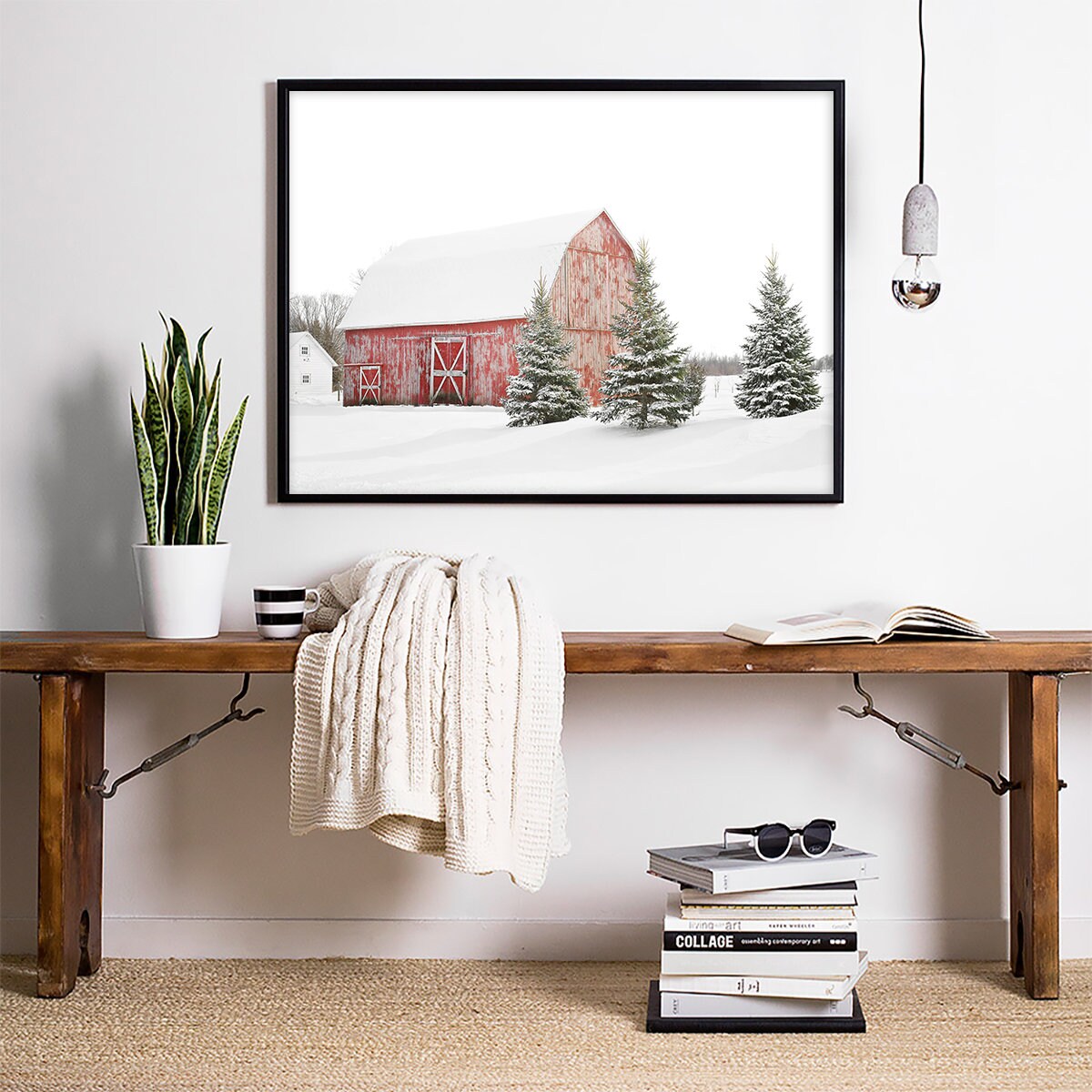 Barn Print Farmhouse Christmas Decor Rustic Holiday Decor - Etsy