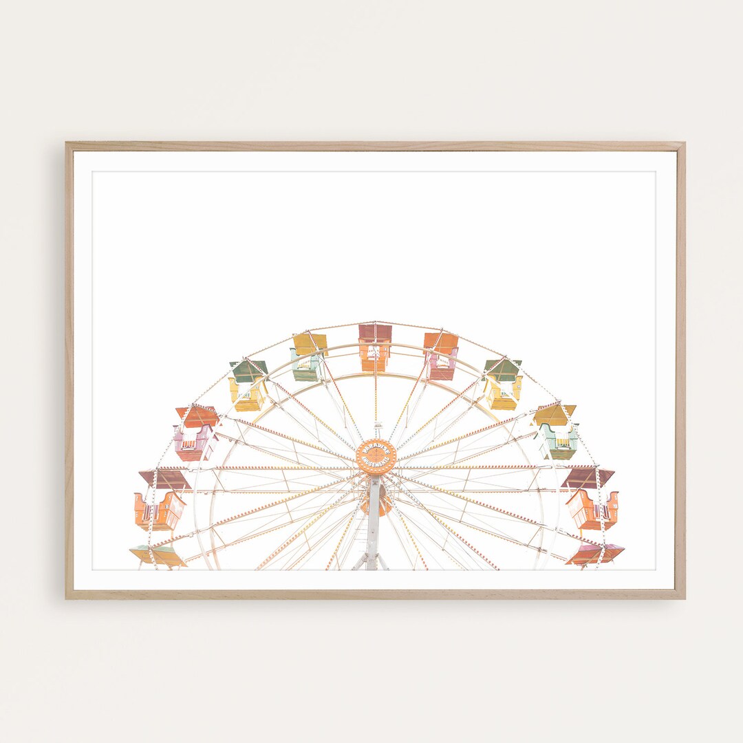 Ferris Wheel Carnival Print, Pastel Decor, Kids Room Poster, Nursery ...
