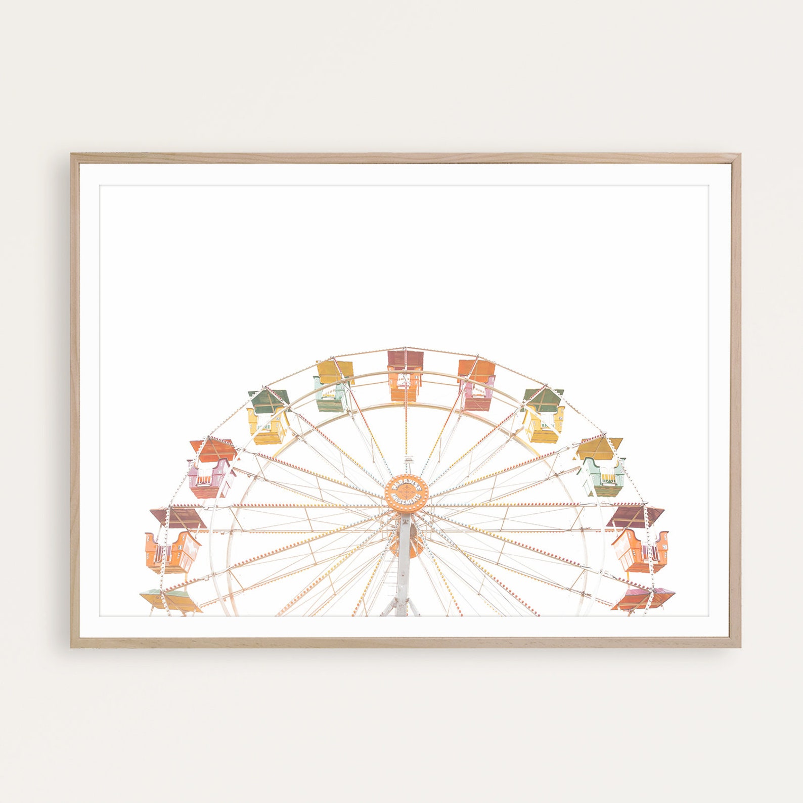 Ferris Wheel Print Carnival Wall Art Kids Room Poster | Etsy