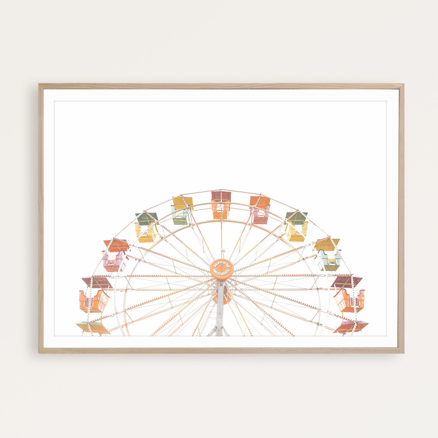 Ferris Wheel Print Carnival Wall Art Kids Room Poster | Etsy