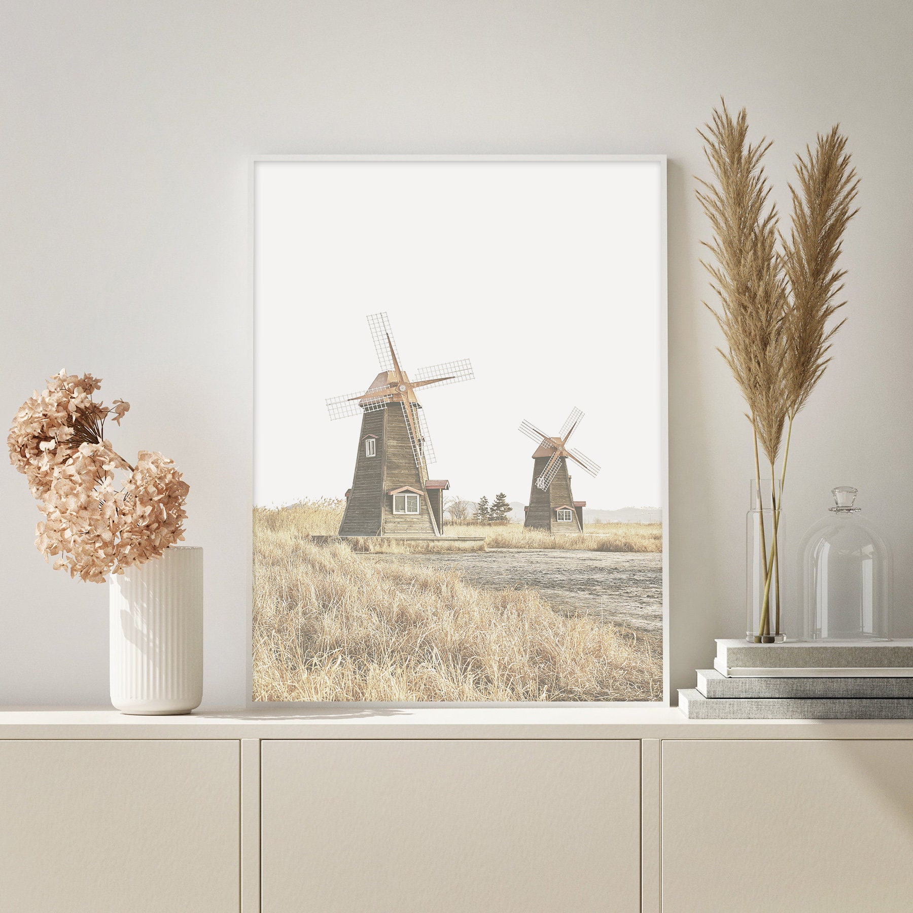 Windmill Art Farmhouse Decor Farm House Print Rustic Printable | Etsy