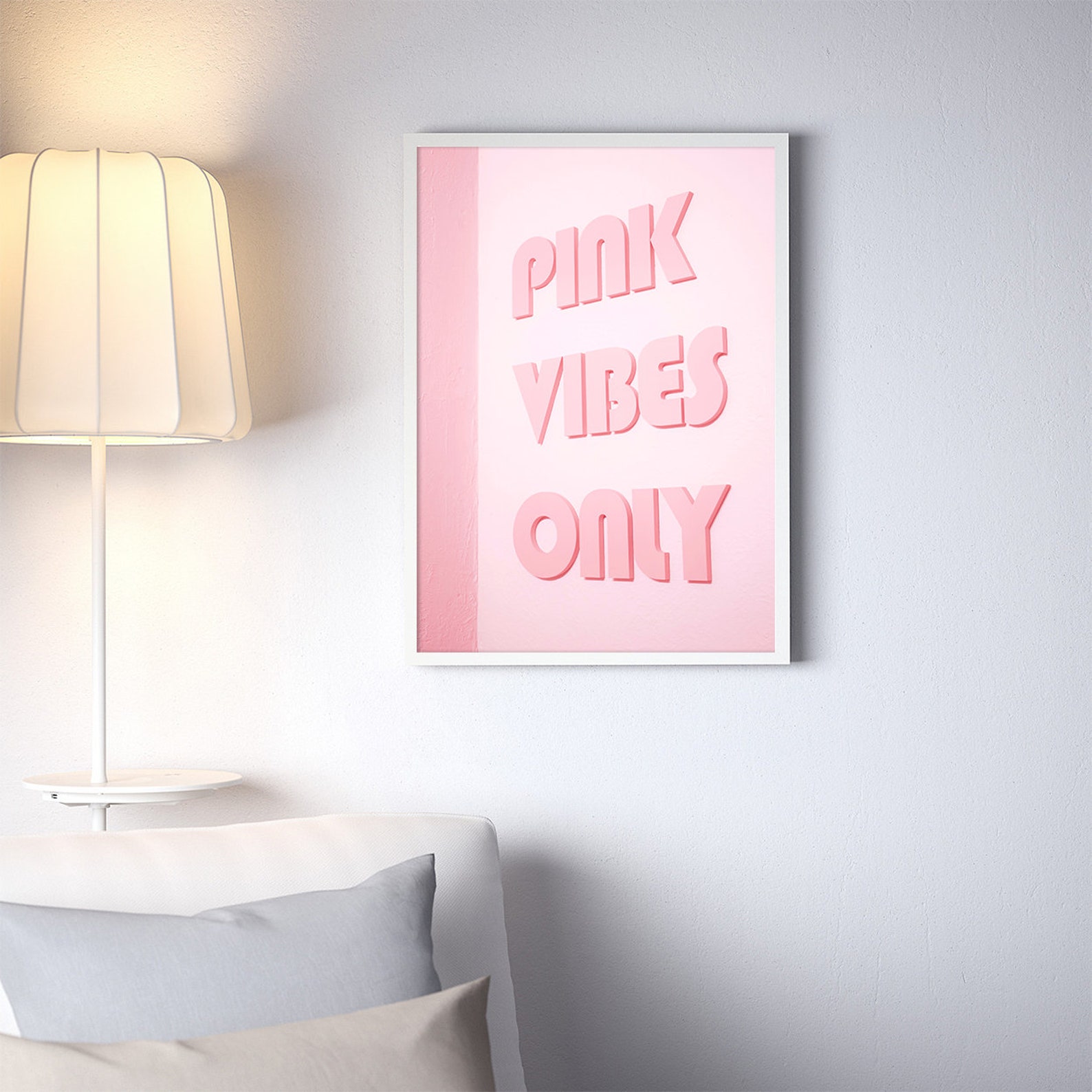 Pink Vibes Only Pink Bedroom Decor Dorm Decor for Girls Room | Etsy