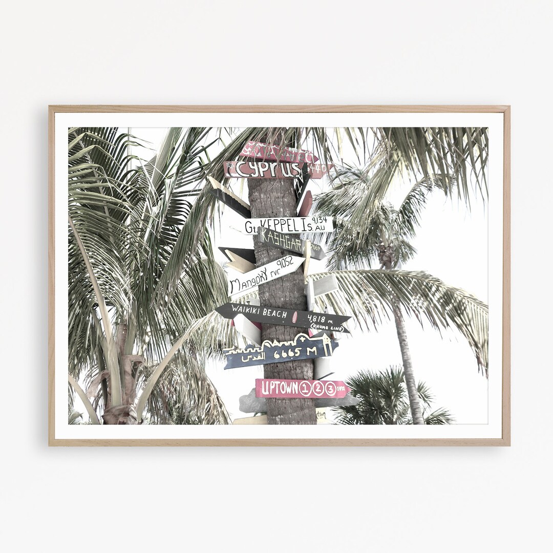 Palm Tree Wall Art Tropical Print Beach Wall Art Palm Print Decor ...