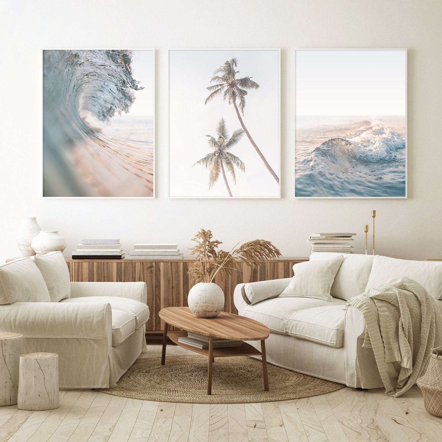 Pastel Beach Print Set of 3 Posters Ocean Printable Beach Wall - Etsy ...