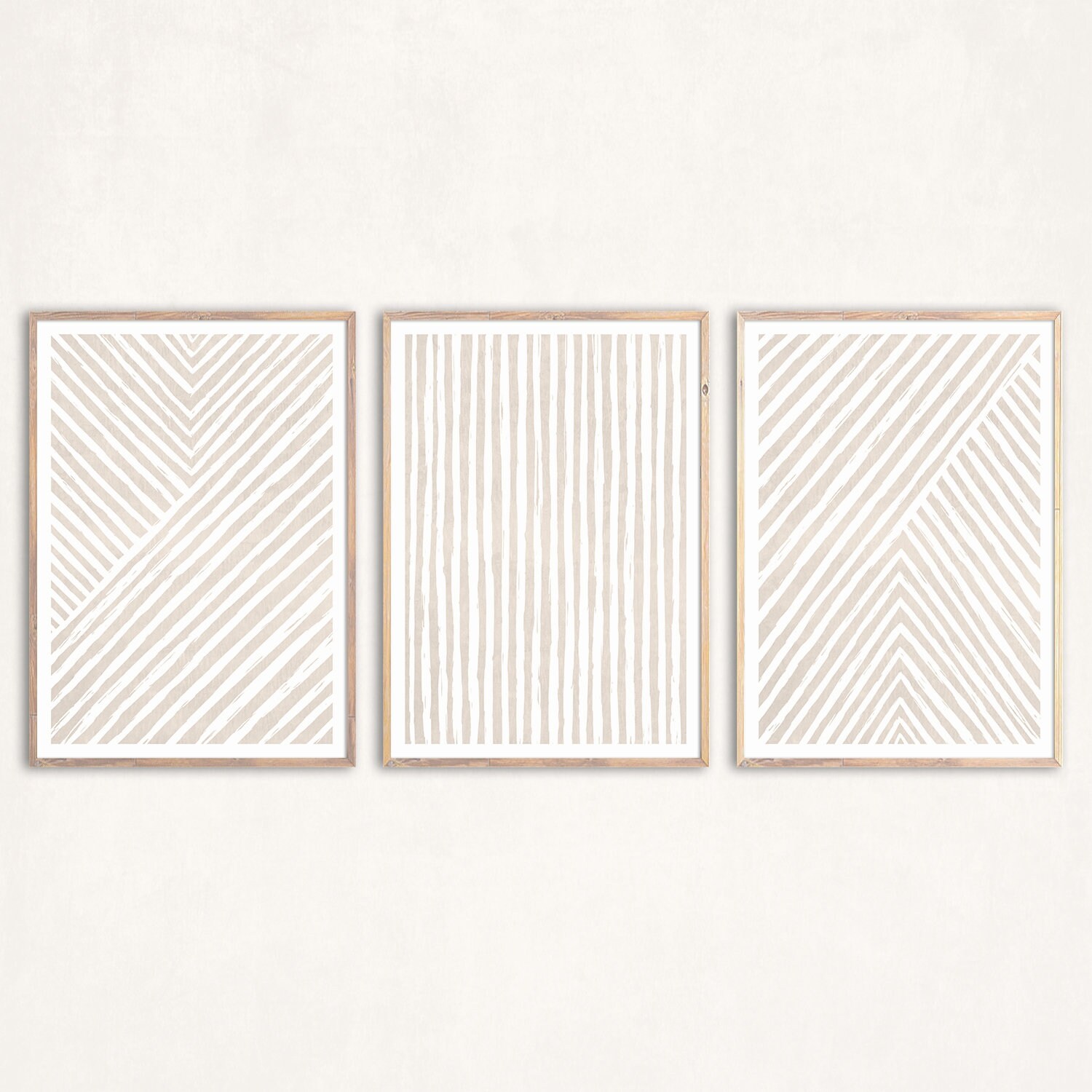 Neutral Abstract Line Art Print Set: Minimalist Beige Decor, Boho Wall ...