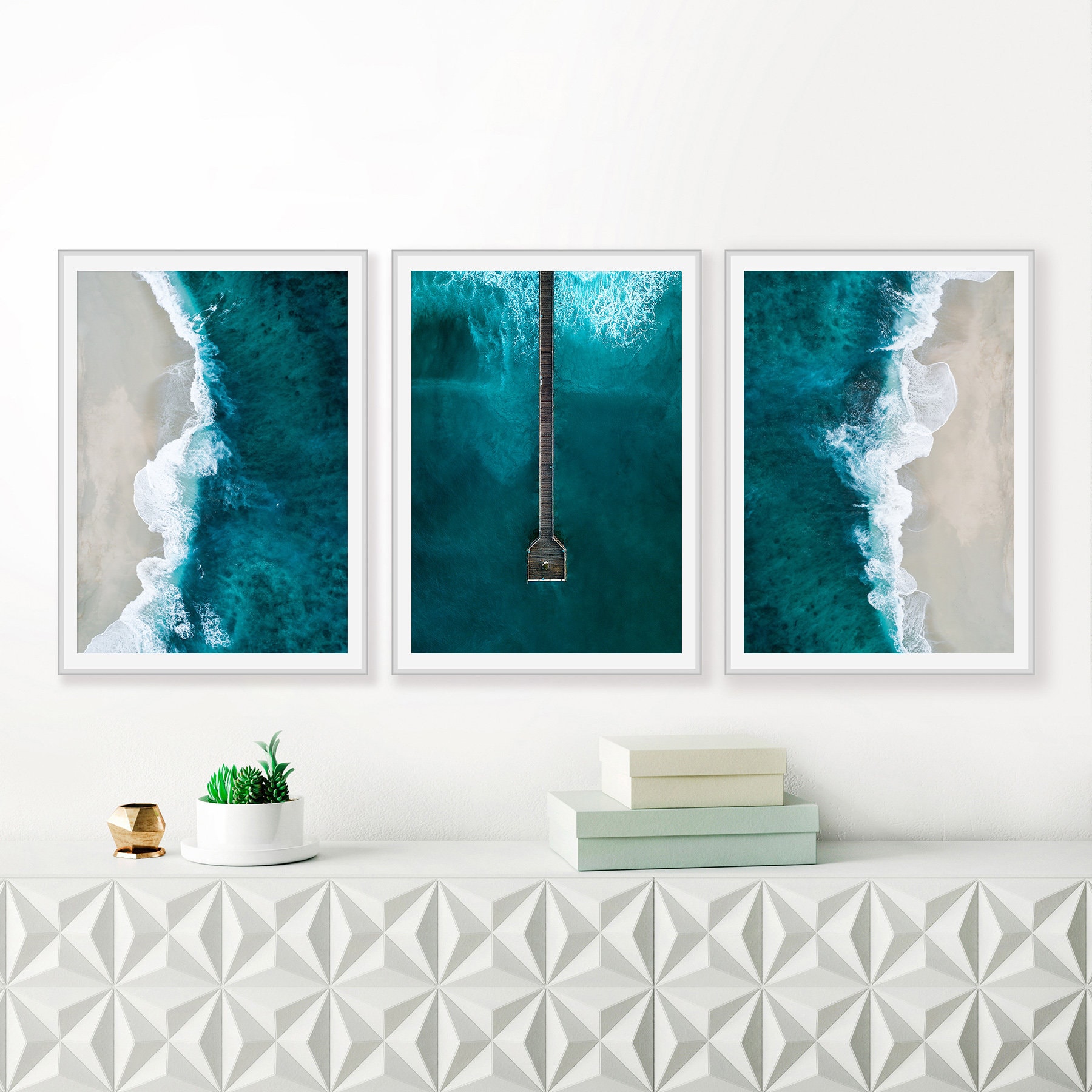 Ocean Print Wall Gallery Set of 3 Wall Art Coastal Print Ocean | Etsy