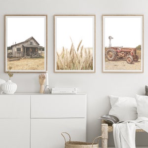 Set of 3 Farm Prints Rustic Wall Decor Farmhouse Print Set 3 Piece Wall ...