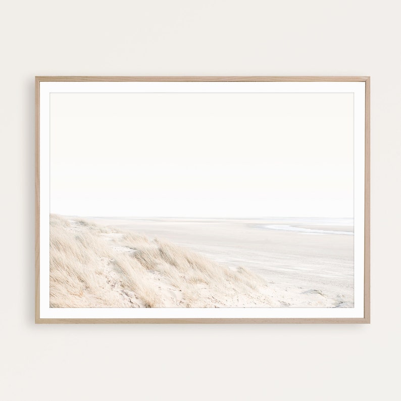 Neutral Beach Print Large Ocean Poster Coastal Decor Bedroom - Etsy