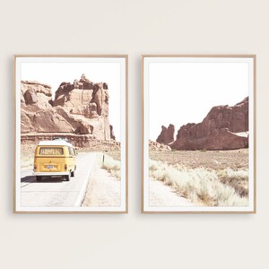 Retro Van Print Set of 2 Prints Boho Decor Desert Print Landscape Print ...