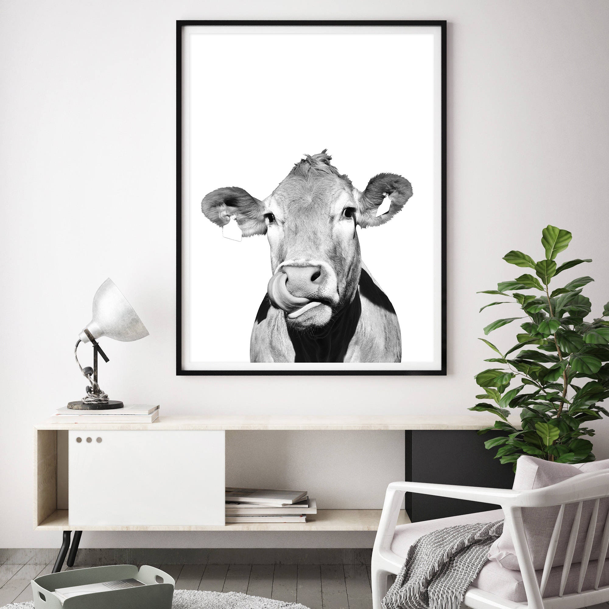 Cow Print Farmhouse Wall Decor Cow Wall Art Farm Decor Modern | Etsy