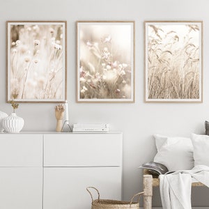 Neutral Wall Art Farm House Decor Rustic Art Botanical Print Set of 3 ...