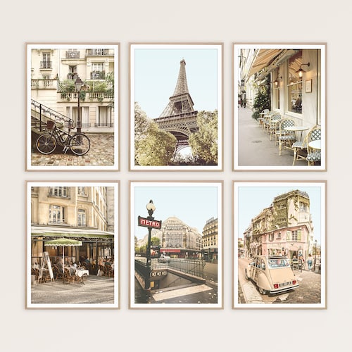 Paris Prints Wall Art Paris France Set of 6 Prints Paris - Etsy