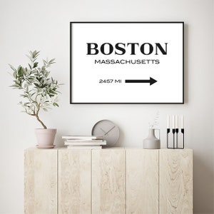 Boston Print Boston Wall Art US City Print Massachusetts Wall Decor ...
