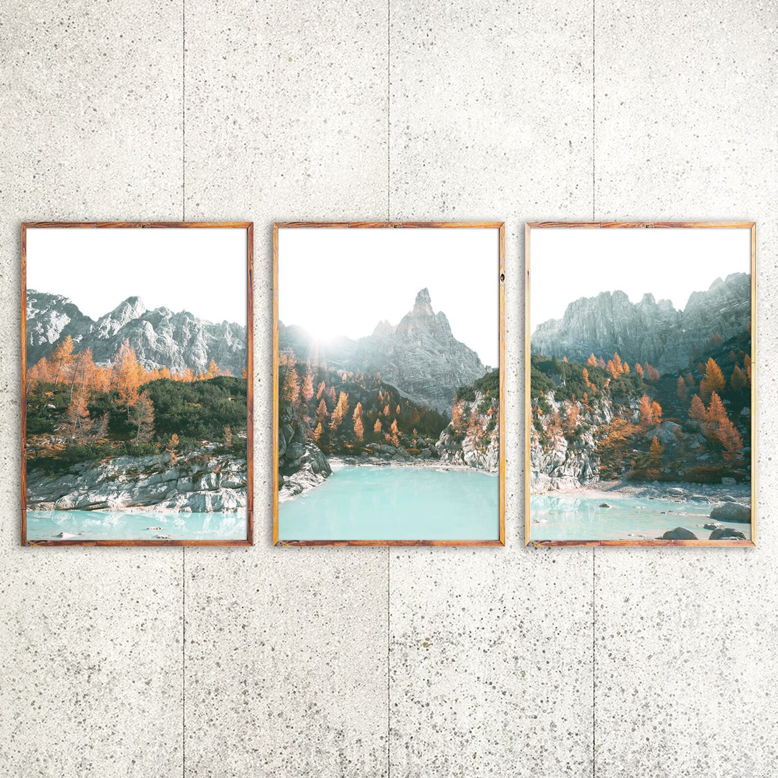 Mountain Poster Scandinavian Print Set Gallery Wall Set of 3 Wall Art ...
