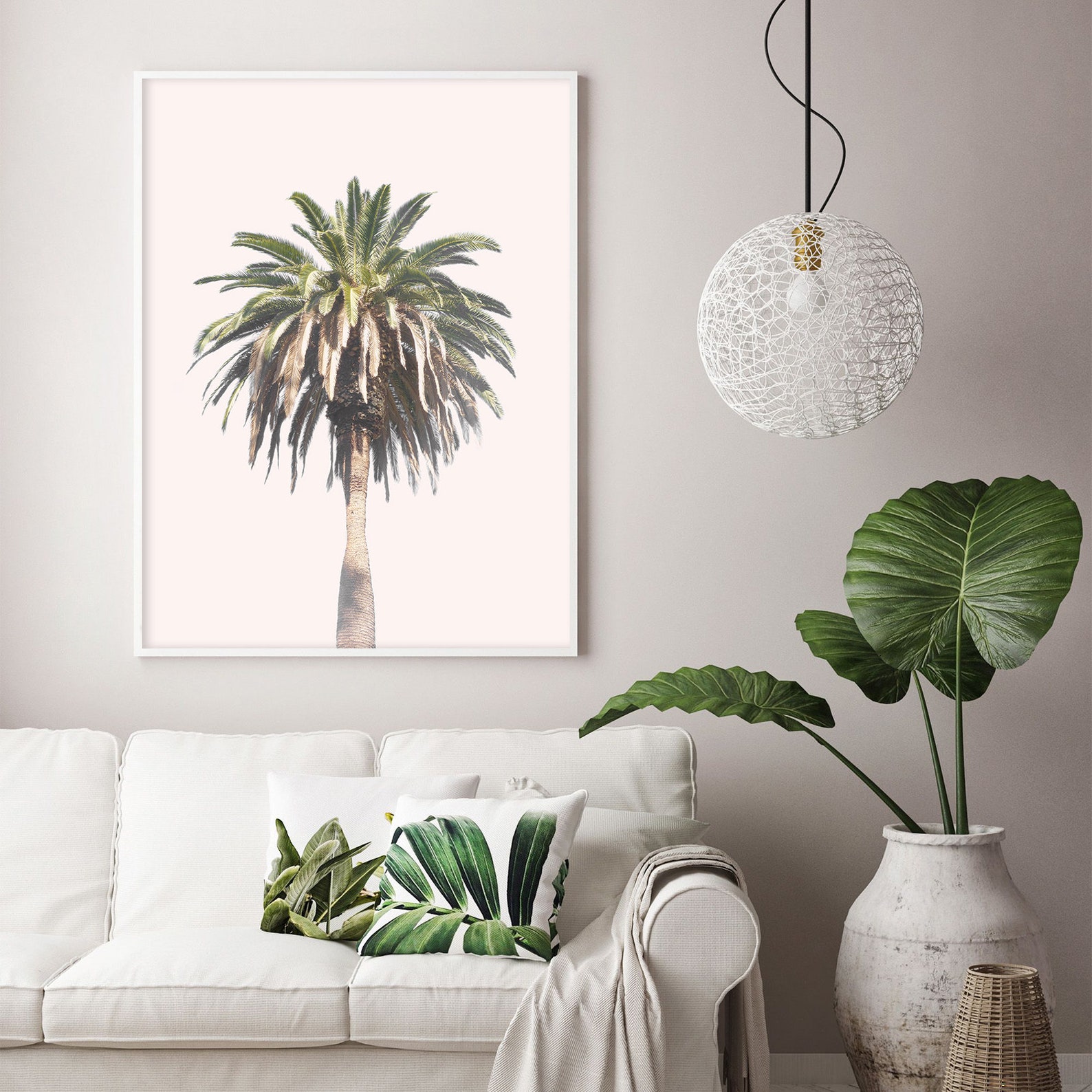 Palm Tree Print Beach Decor Tropical Art Print California Wall Etsy