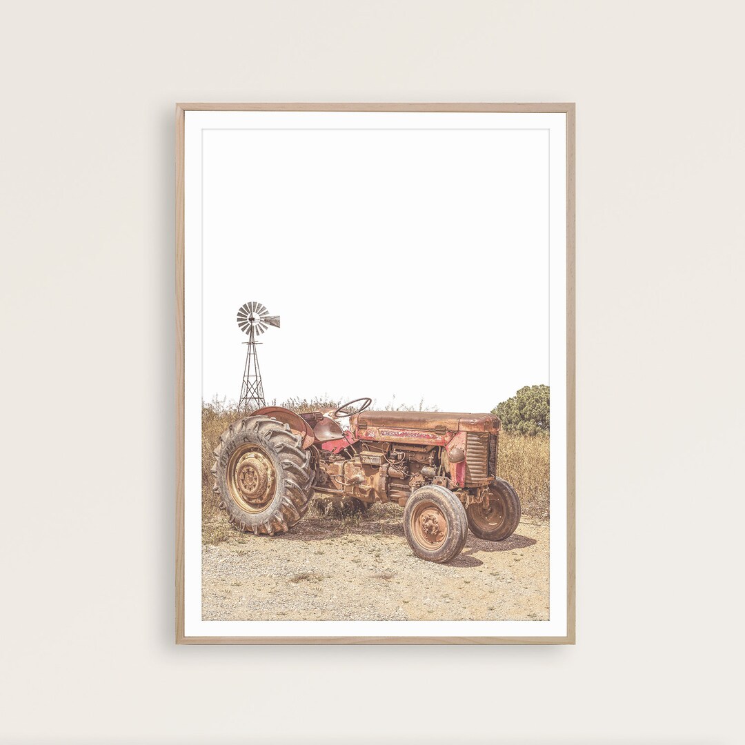 Tractor Print Farmhouse Poster Farm House Decor Kitchen Art Country ...