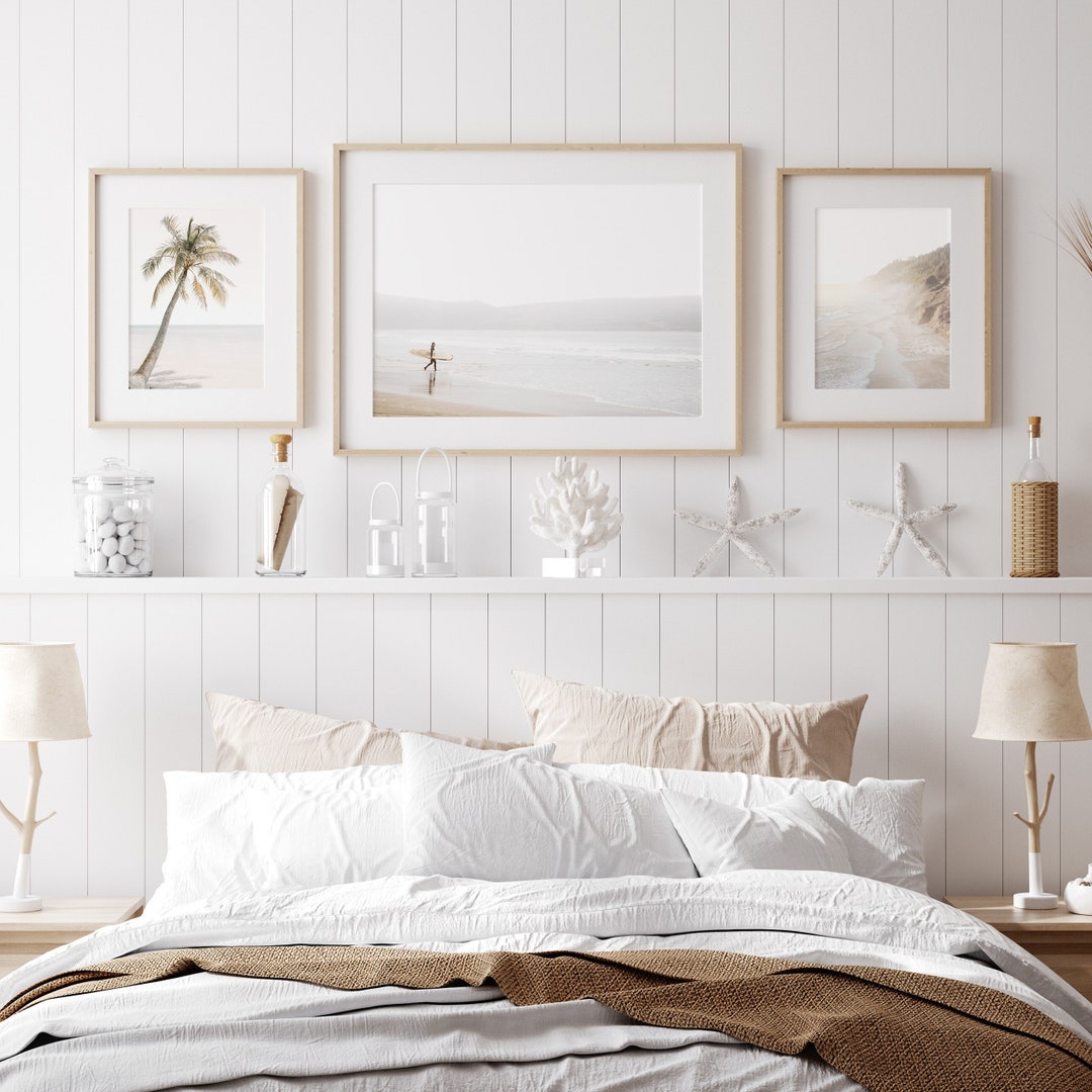 Neutral Coastal Wall Art Set of 3 Beach Prints Ocean Landscape Poster ...