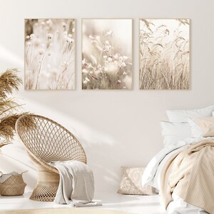 Neutral Wall Art Farm House Decor Rustic Art Botanical Print Set of 3 ...