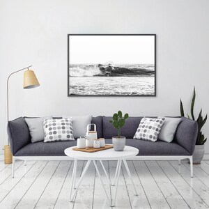 Surf Print Ocean Poster Surf Wall Art Surfboard Print Black and White ...