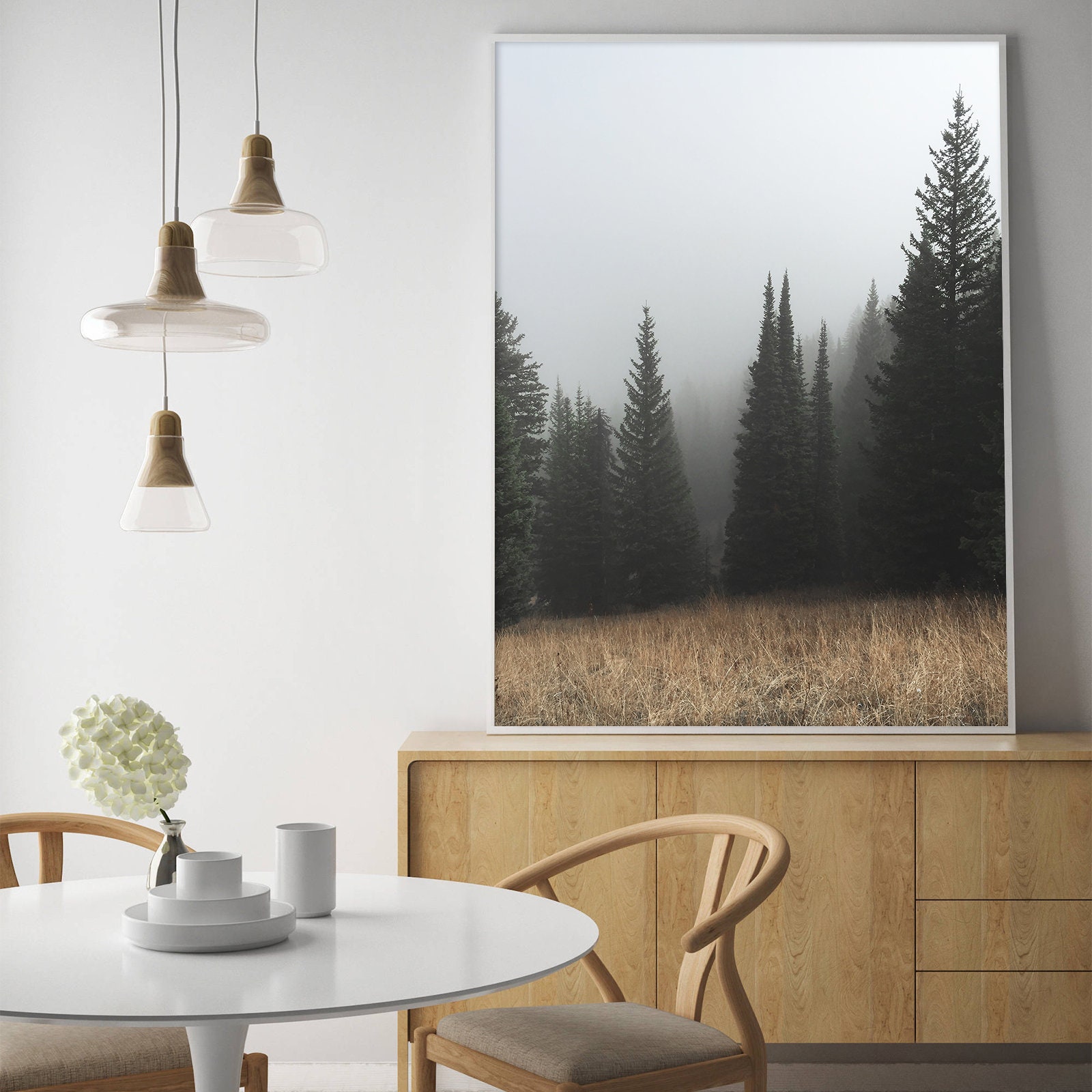 Pine Forest Print Pine Tree Art Forest Photo Farmhouse Print | Etsy