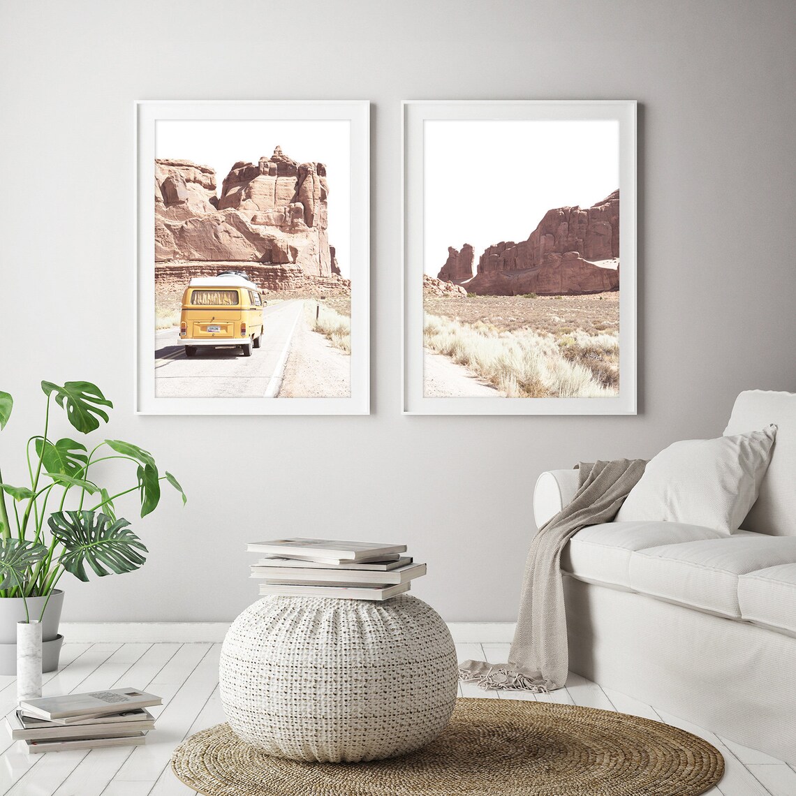 Retro Van Print Set of 2 Prints Boho Decor Desert Print | Etsy