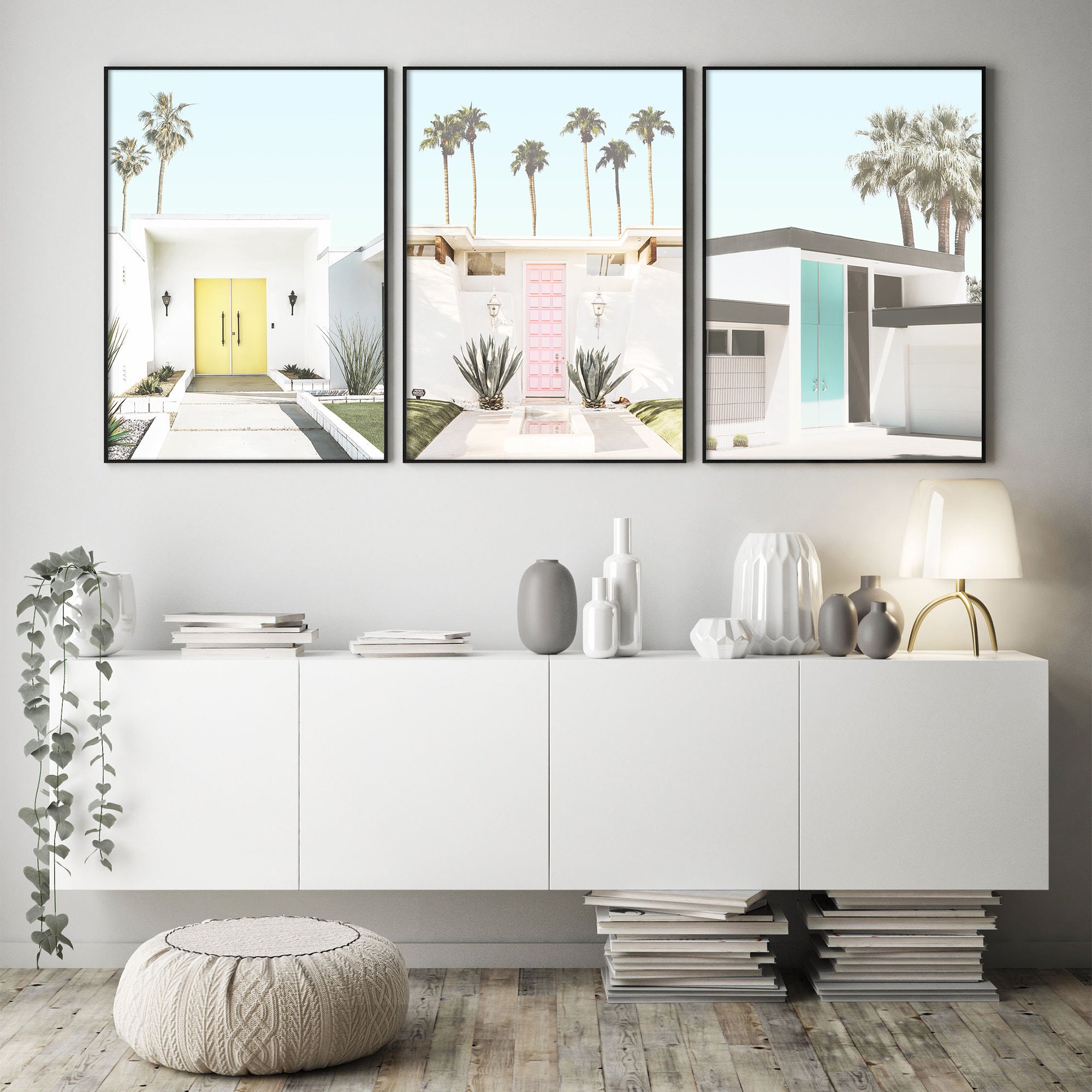 Palm Springs Print Tropical Wall Art California Poster Palm | Etsy