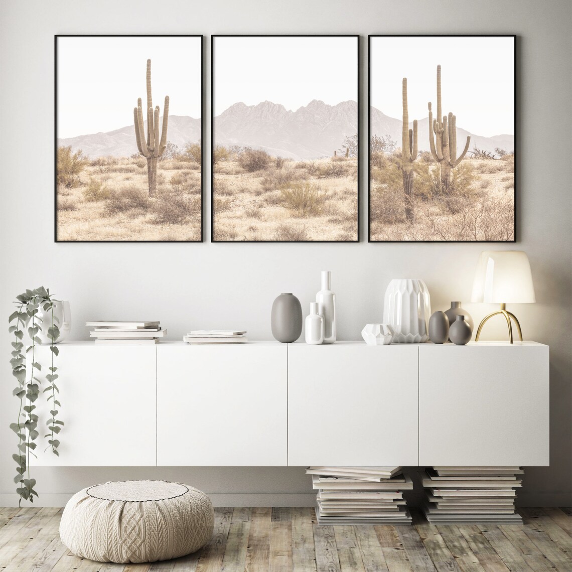 Set of 3 Boho Prints Desert Wall Art Four Peaks Arizona Print - Etsy