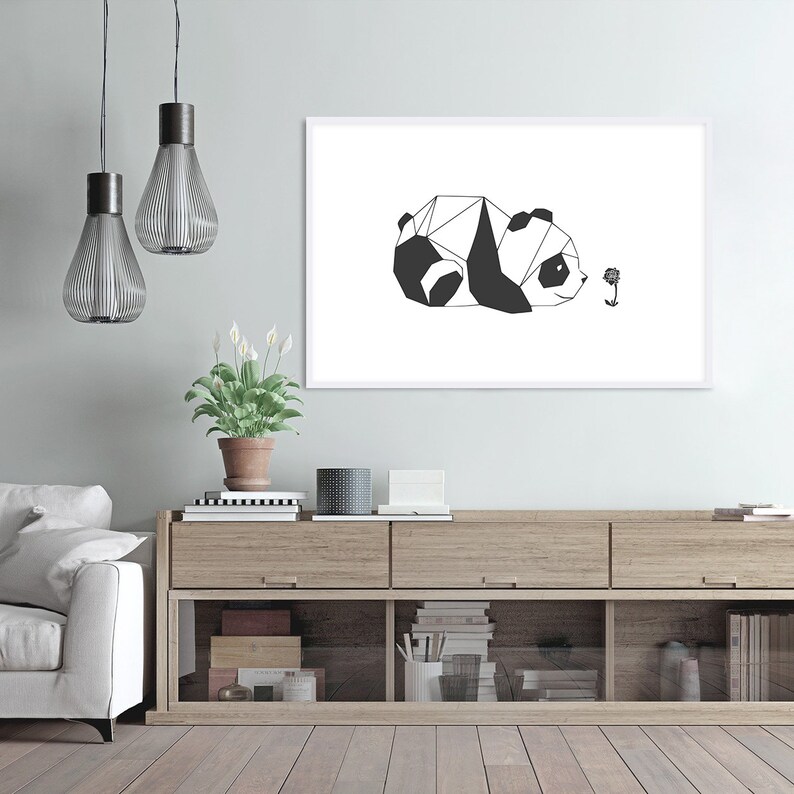 Panda Print Panda Bear Print Panda Art Geometric Animal Print - Etsy UK