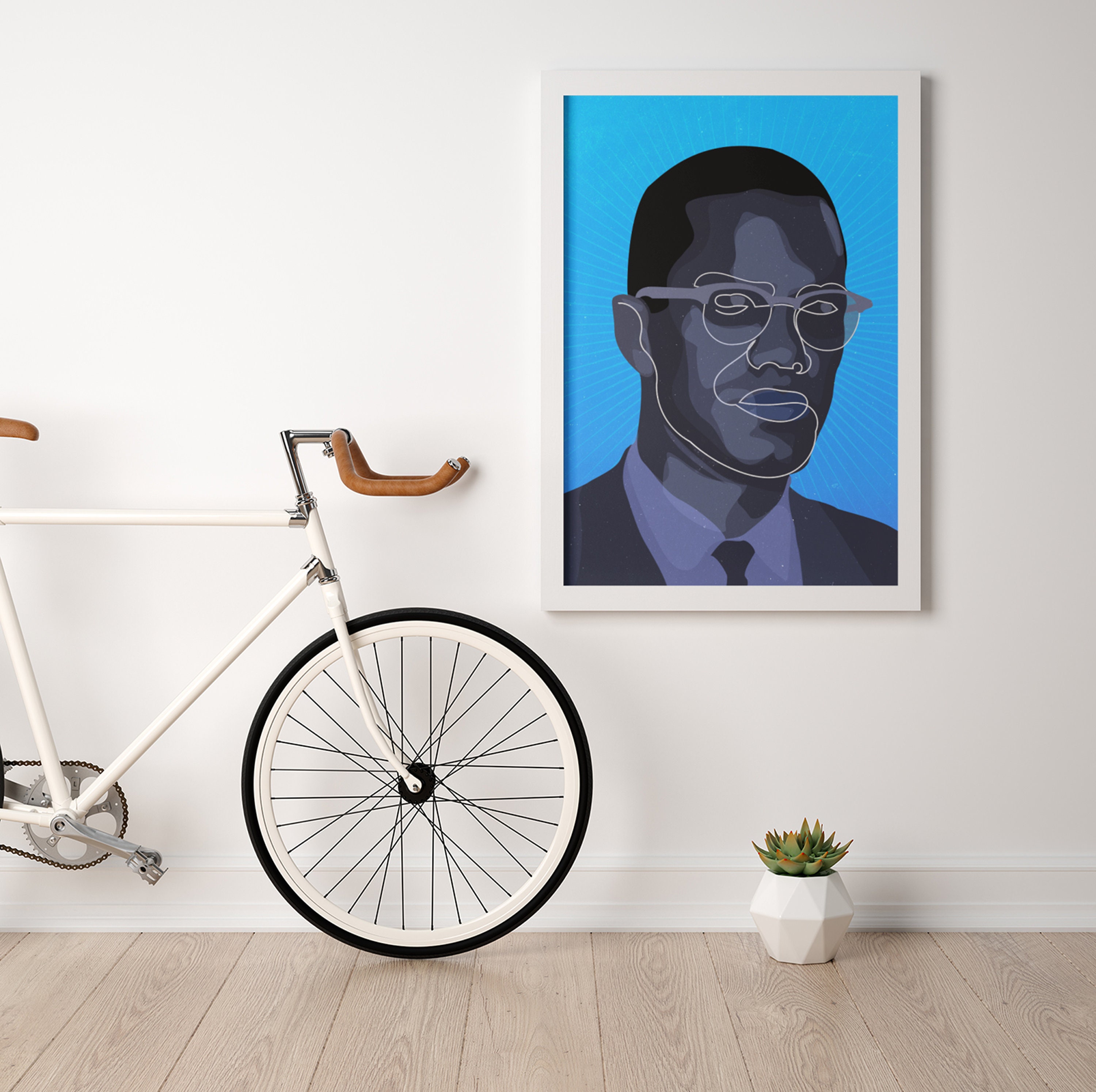 Malcolm X Silhouette Line Drawing Poster - Etsy