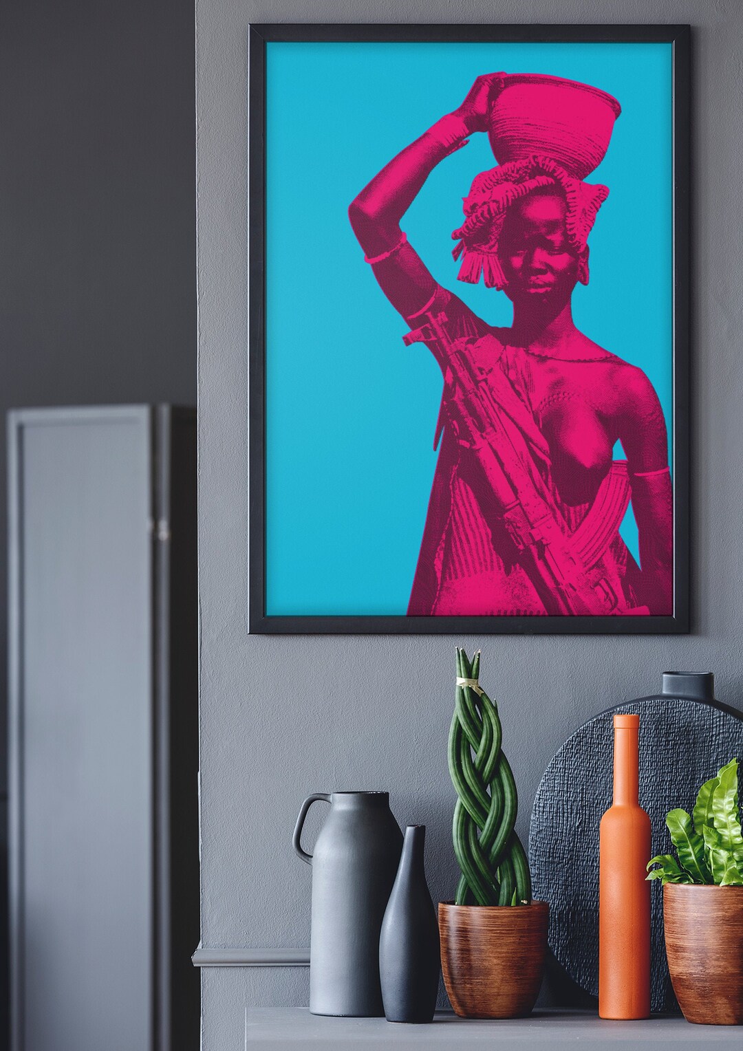 Warrior Woman Carrying Gun & Basket - Etsy