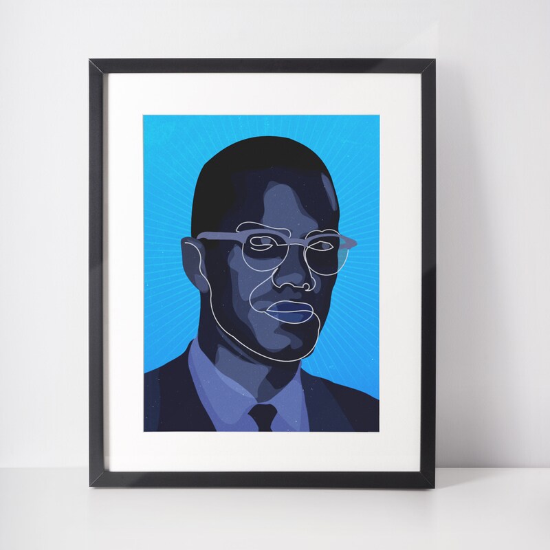 Malcolm X Art - Etsy