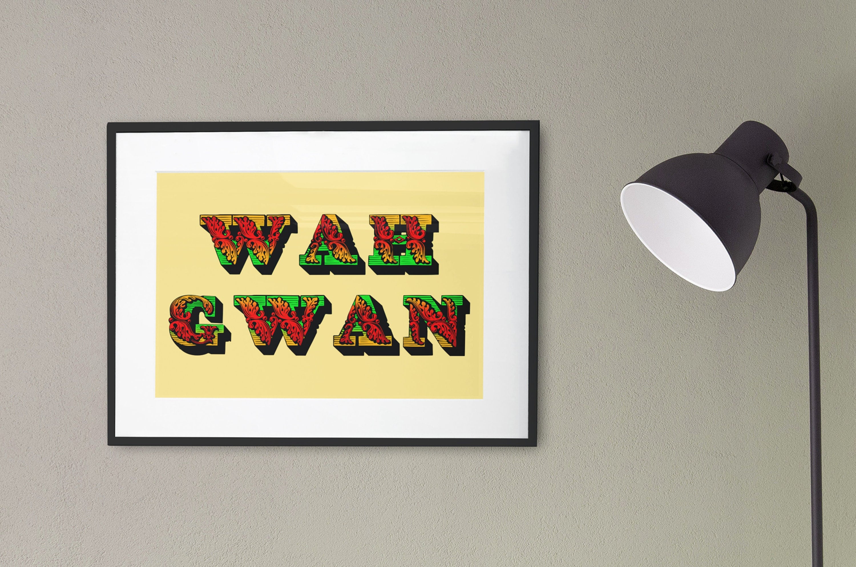Wah Gwan - Jamaican Typography Print - Etsy