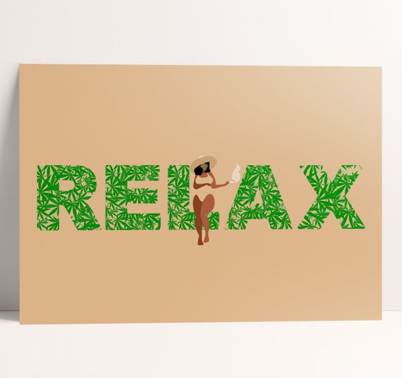 RELAX Smoke Weed Pothead Princess Female Smoker Earthy - Etsy