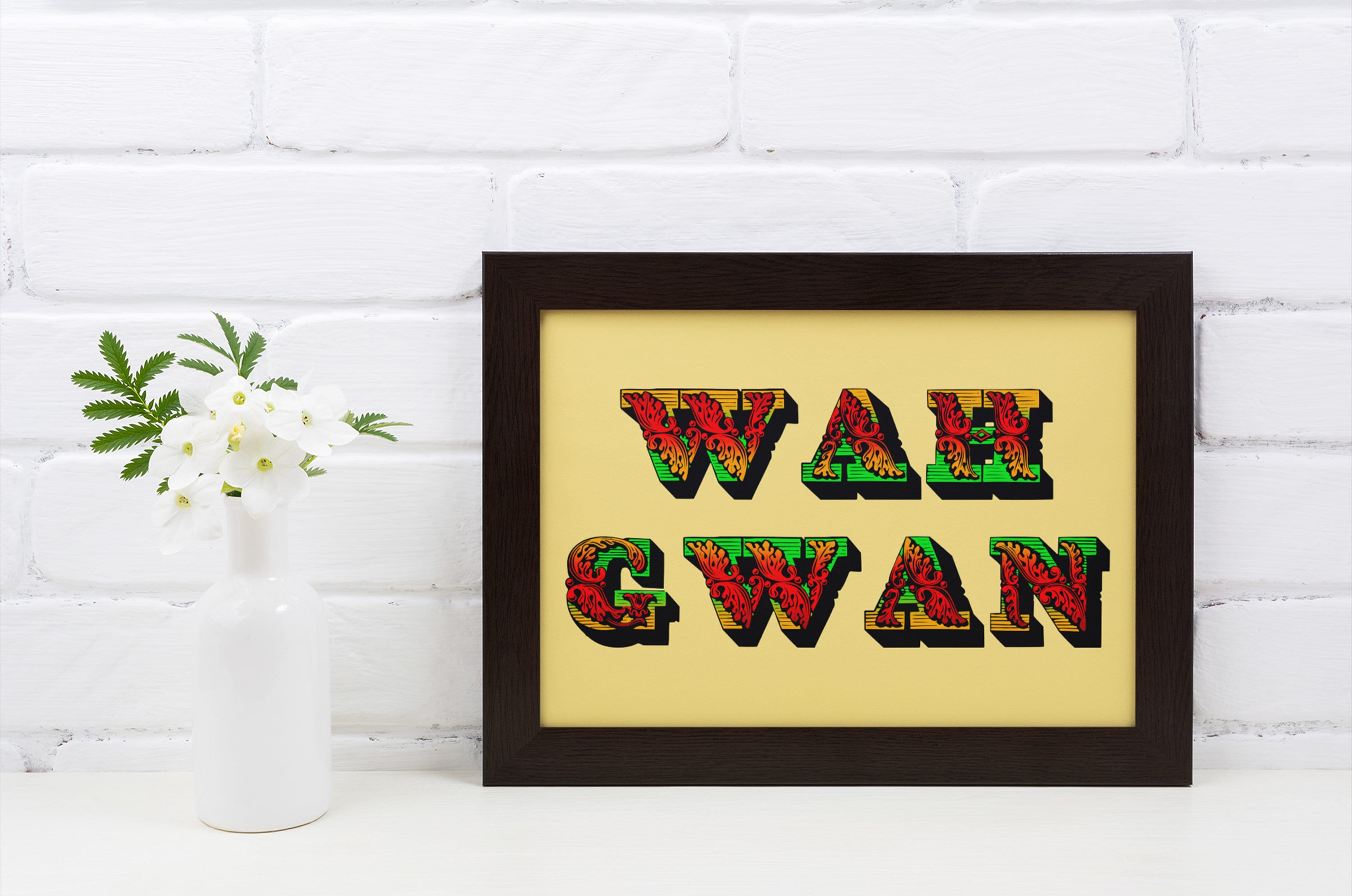 Wah Gwan - Jamaican Typography Print - Etsy