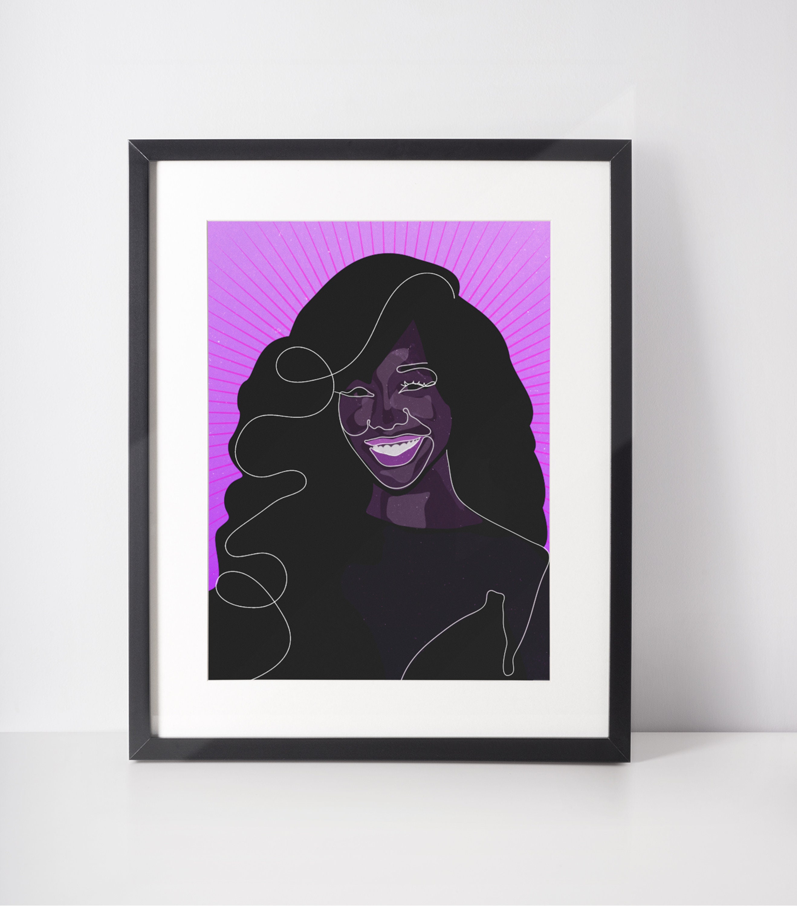SZA Silhouette Line Drawing Poster - Etsy