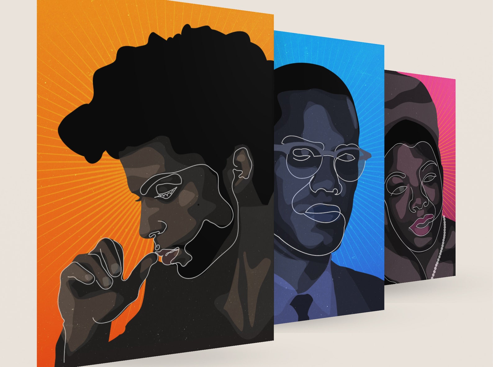 Malcolm X Silhouette Line Drawing Poster - Etsy