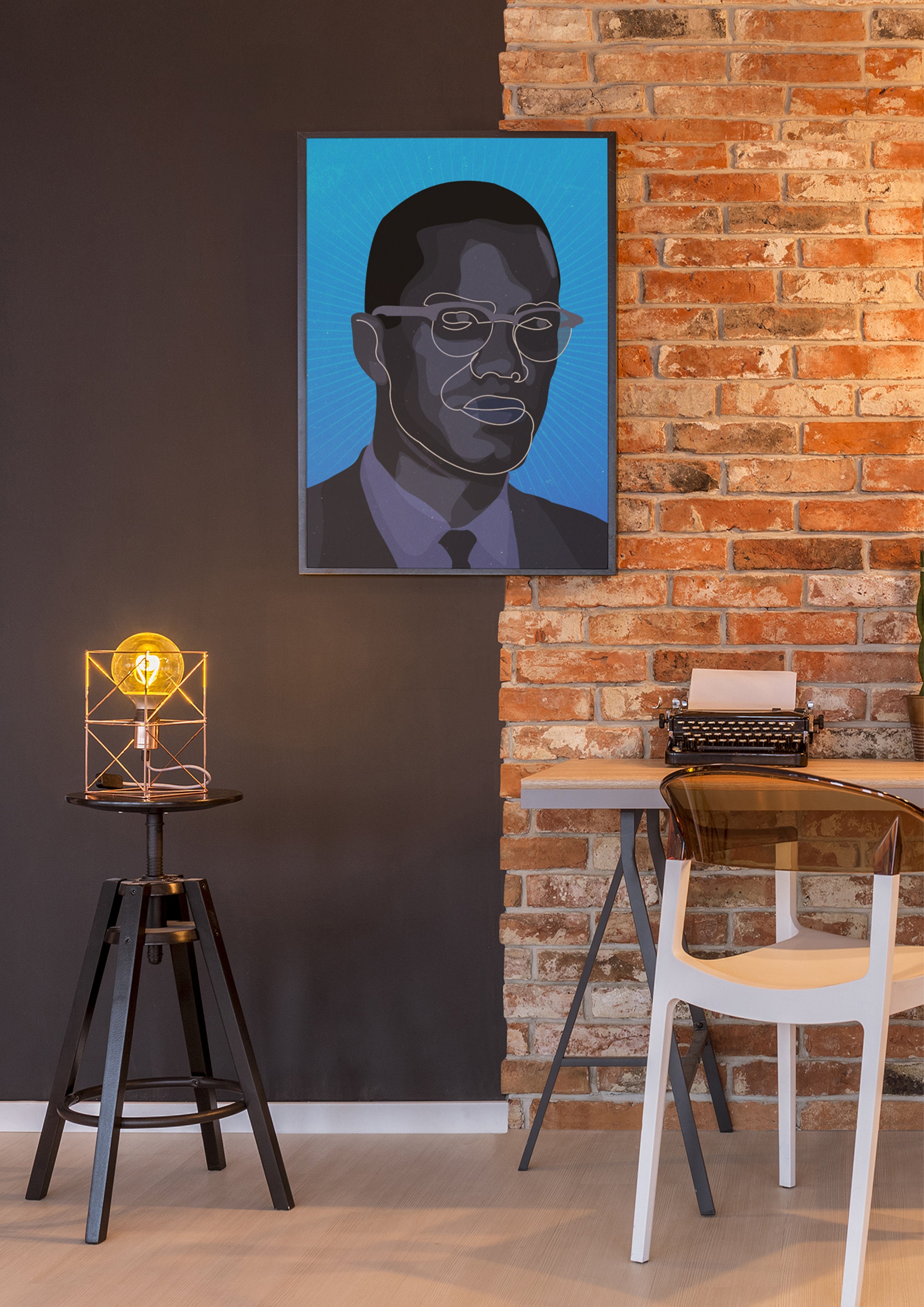 Malcolm X Silhouette Line Drawing Poster - Etsy