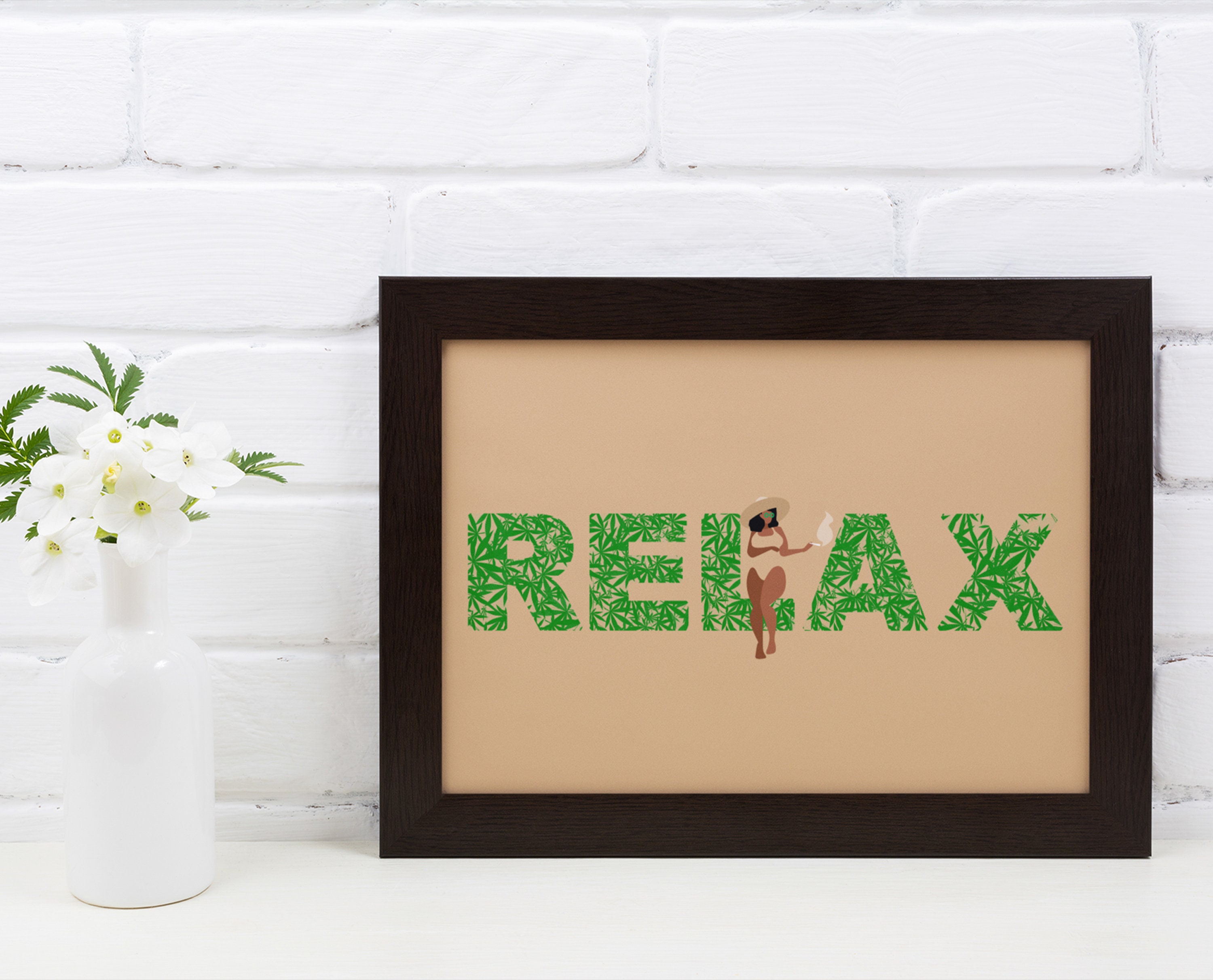 RELAX, Smoke Weed, Pothead Princess, Female Smoker, Earthy Toned ...