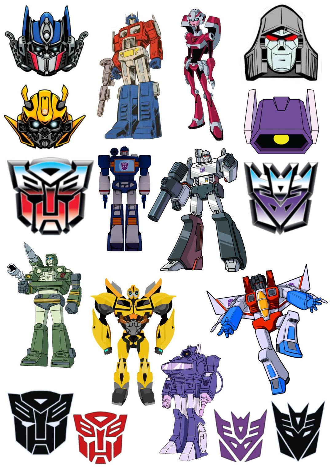 Roll Out: Transformers Autobot & Decepticon A5 Temporary Tattoo Sheet ...